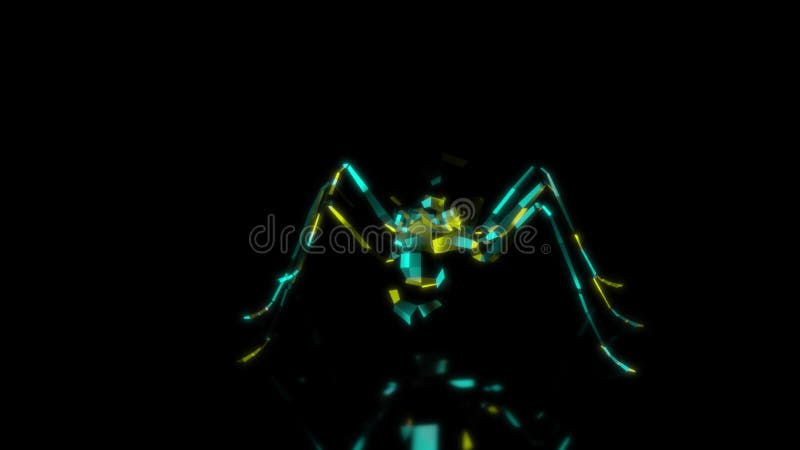 Rendering 3D Animation, VISUAL EFFECTS Low Poly Ant Model on a Black ...