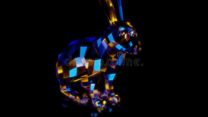 Rendering 3D Animation, VISUAL EFFECTS Low Poly Cartoon Rabbit on a ...