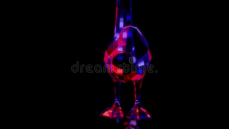 Rendering 3D Animation, VISUAL EFFECTS Low Poly Swan Model on a Black ...