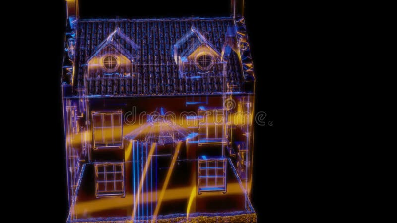 Rendering 3D Animation, VISUAL EFFECTS Medieval House Model on a Black ...