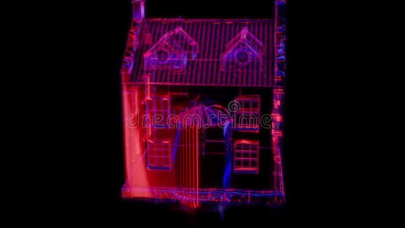 Rendering 3D Animation, VISUAL EFFECTS Medieval House Model on a Black ...