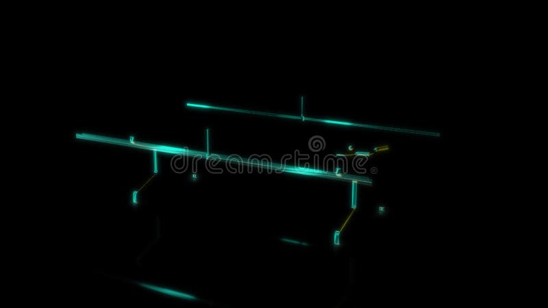 Rendering 3D Animation, VISUAL EFFECTS Ping Pong Table Model on a Black ...