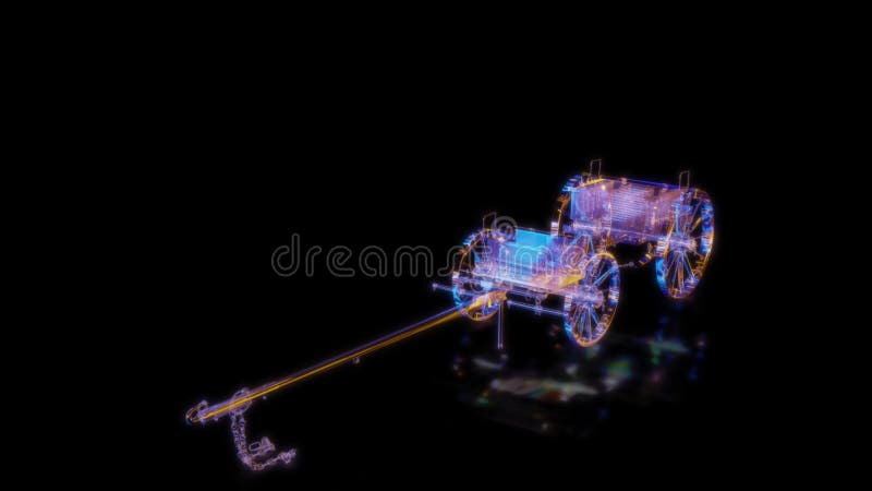 Rendering 3D Animation, Prussian Ammunition Wagon Model on a Black Background Stock Video ...
