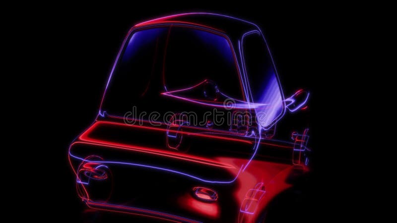 Rendering 3D Animation, VISUAL EFFECTS Stylized Car Model on a Black ...