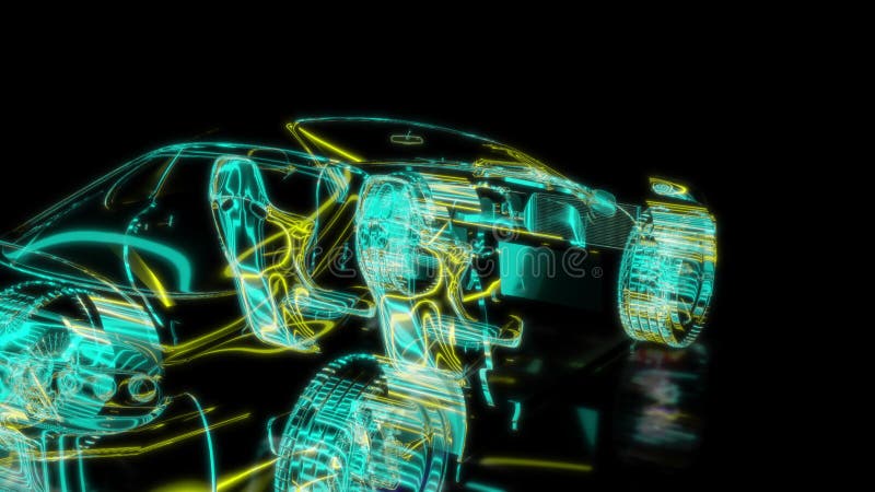 Rendering 3D Animation, Visual Effects Supra Model on a Black ...