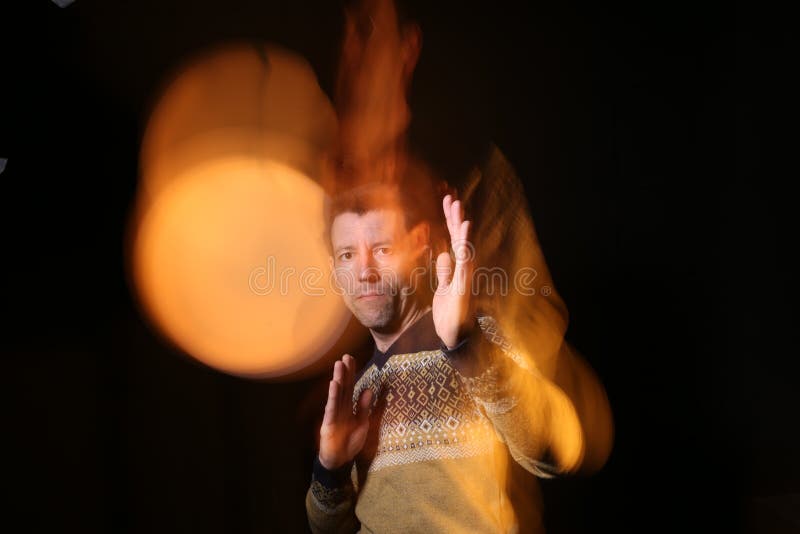 Special Effects Sudden Movement Hand Strike Exposure Stock Photo ...