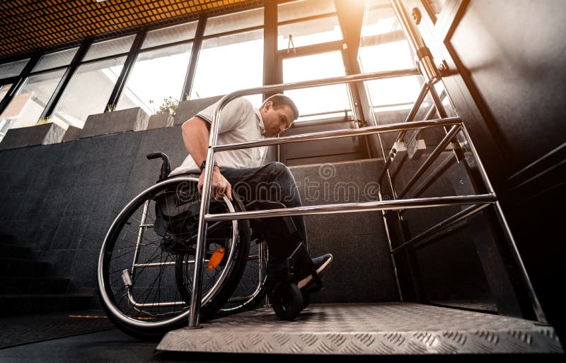 The Special Elevator for the Person with a Physical Disabilities Stock ...
