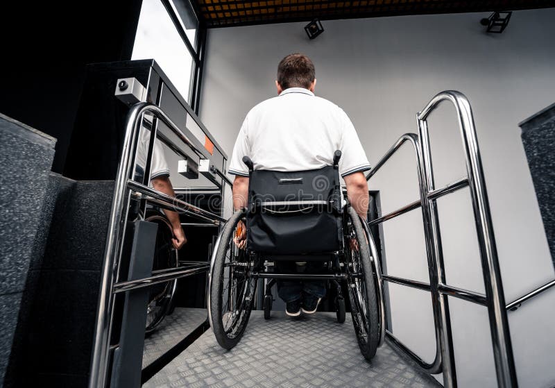 The Special Elevator for the Person with a Physical Disabilities Stock ...