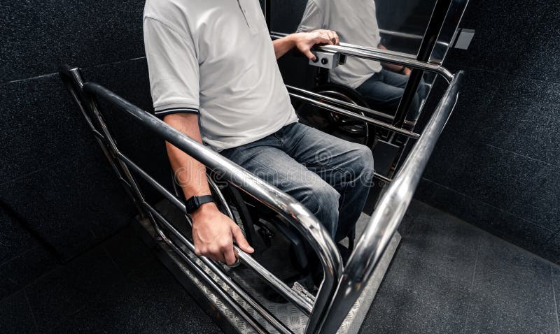 The Special Elevator for the Person with a Physical Disabilities Stock ...