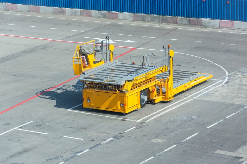 Special Equipment at the Airport Platform Elevator for Lifting and ...