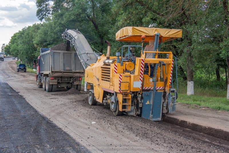 Special Equipment Removes Removes Destroyed Road Surface Stock Image ...