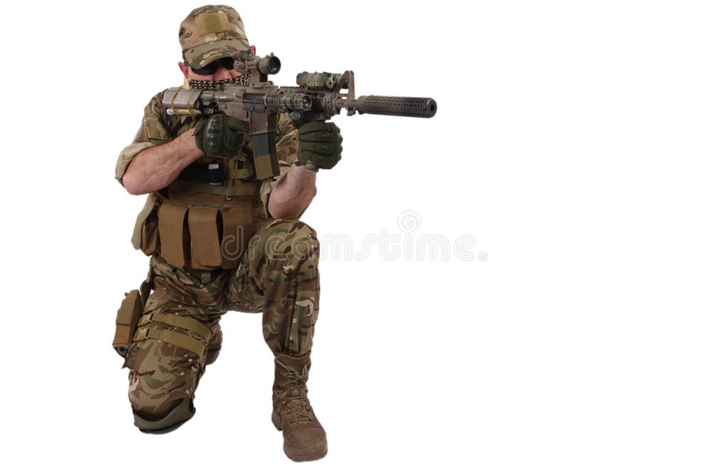 Special Force Operator Fire Carbine M4 Stock Image - Image of iraq ...