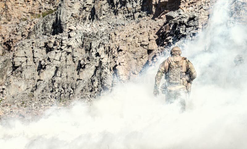Spec ops in action stock image. Image of fight, rocks - 101318721