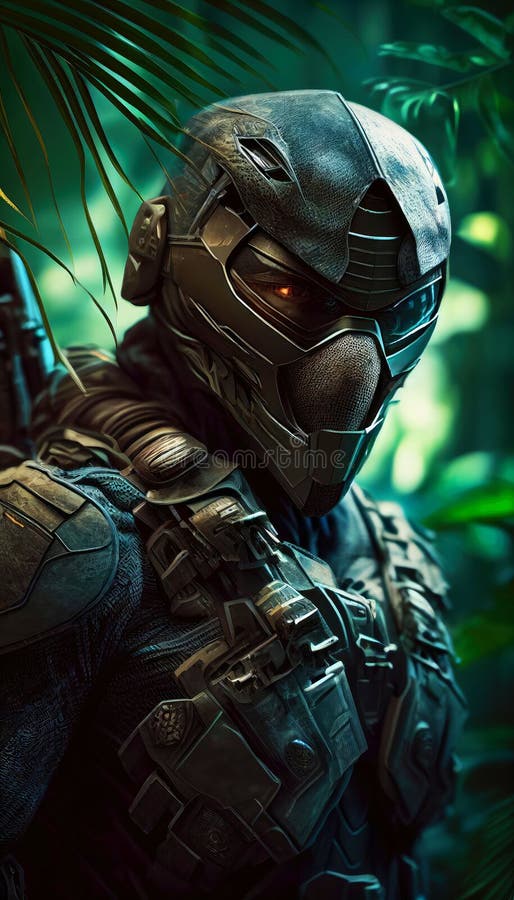 Special Forces Commando Soldiers Navigating Their Way through a Dense ...