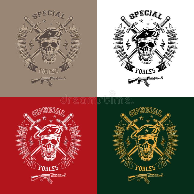 Special Forces Monochrome Emblems Stock Illustrations – 1 Special ...
