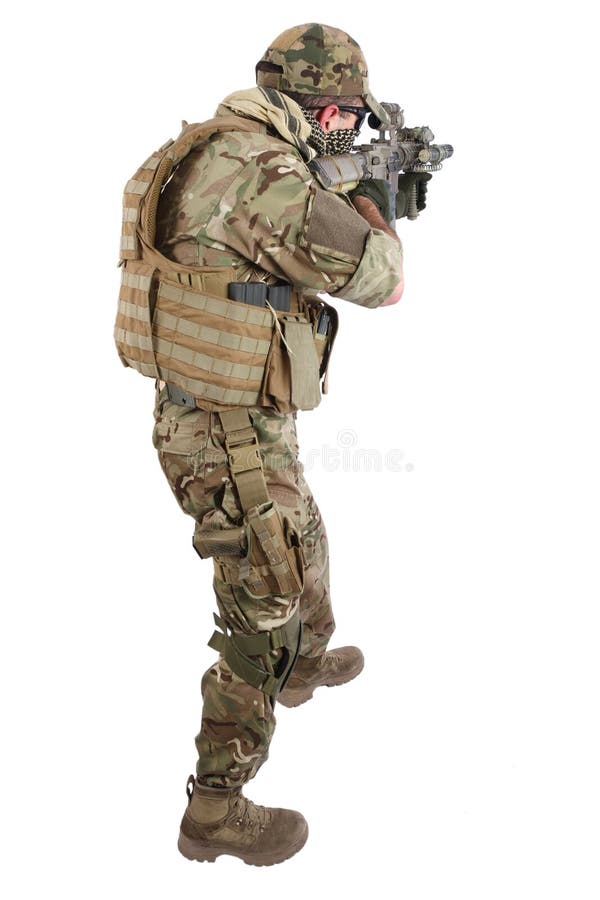 Special Forces Operator with Assault Rifle Stock Photo - Image of ...