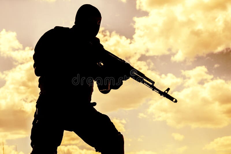 Special forces operator stock photo. Image of rifle, spetsnaz - 57839200