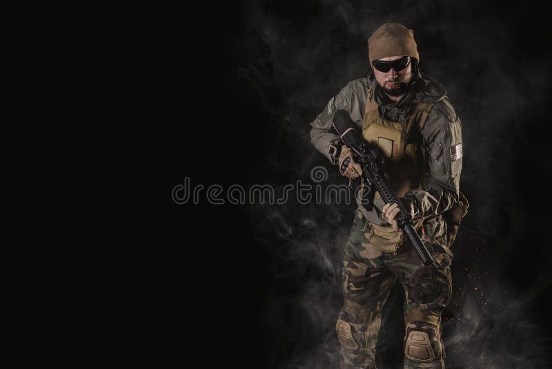 Special Forces Operator with Rifle Stock Photo - Image of activity ...