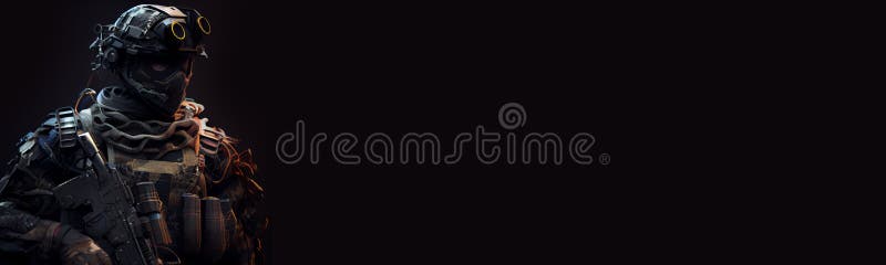 Special Forces Soldier Created with Generative Ai Stock Illustration ...