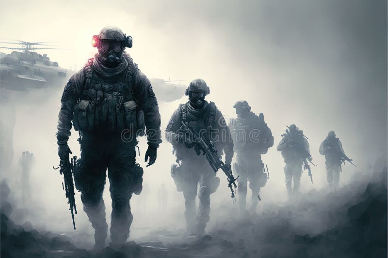 Special Forces Soldier, War. Soldiers Ready for War. Generative Ai ...