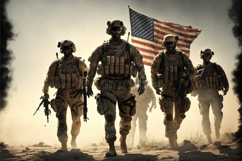 Special Forces Soldier, War. Soldiers Ready for War. Generative Ai Stock Illustration ...