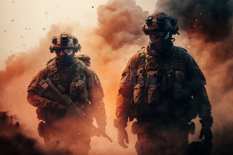 Special Forces Soldiers Navigate Warzone Destruction Amidst Fire and ...