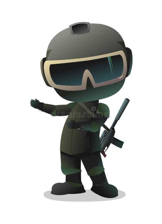 Special Forces Warrior Invites. Comic Funny Character. Helmet, Mask and ...