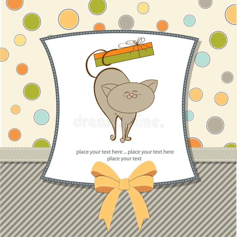 Special gift card with cat stock illustration. Illustration of ...