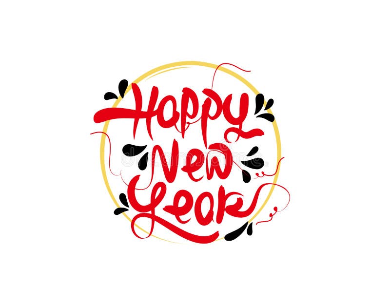 Special Happy New Year Lettering Text on Vector Illustration Stock ...