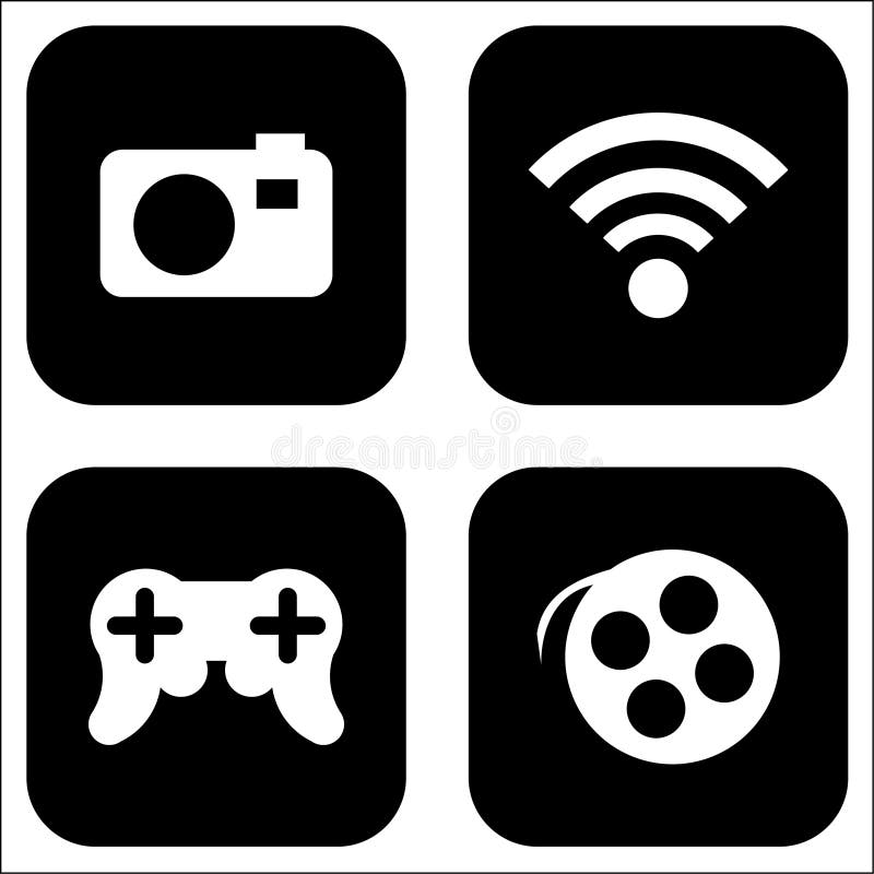 Vision network icon set stock vector. Illustration of gamepad - 197945006
