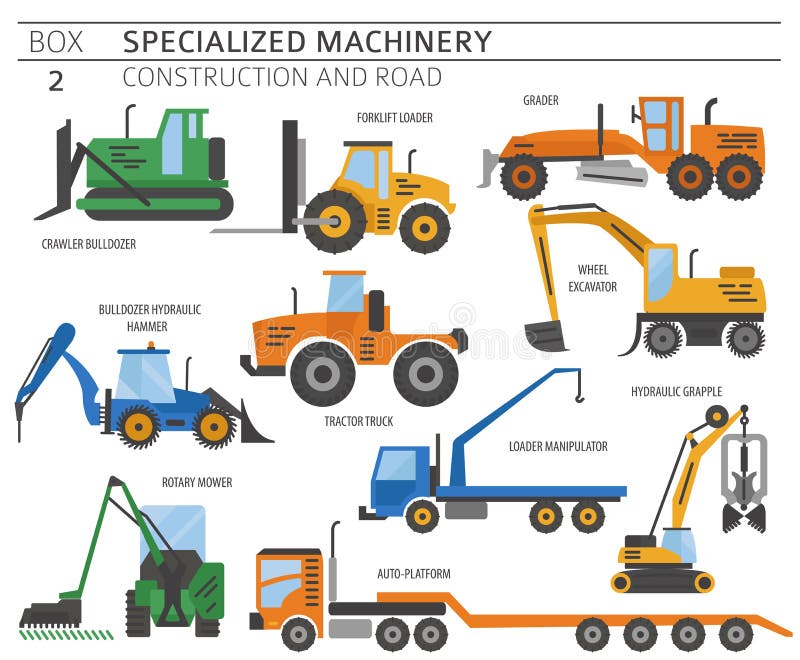 Special Industrial Construction and Road Machine Coloured Vector Icon ...
