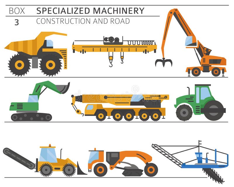 Special Industrial Construction and Road Machine Coloured Vector Icon ...