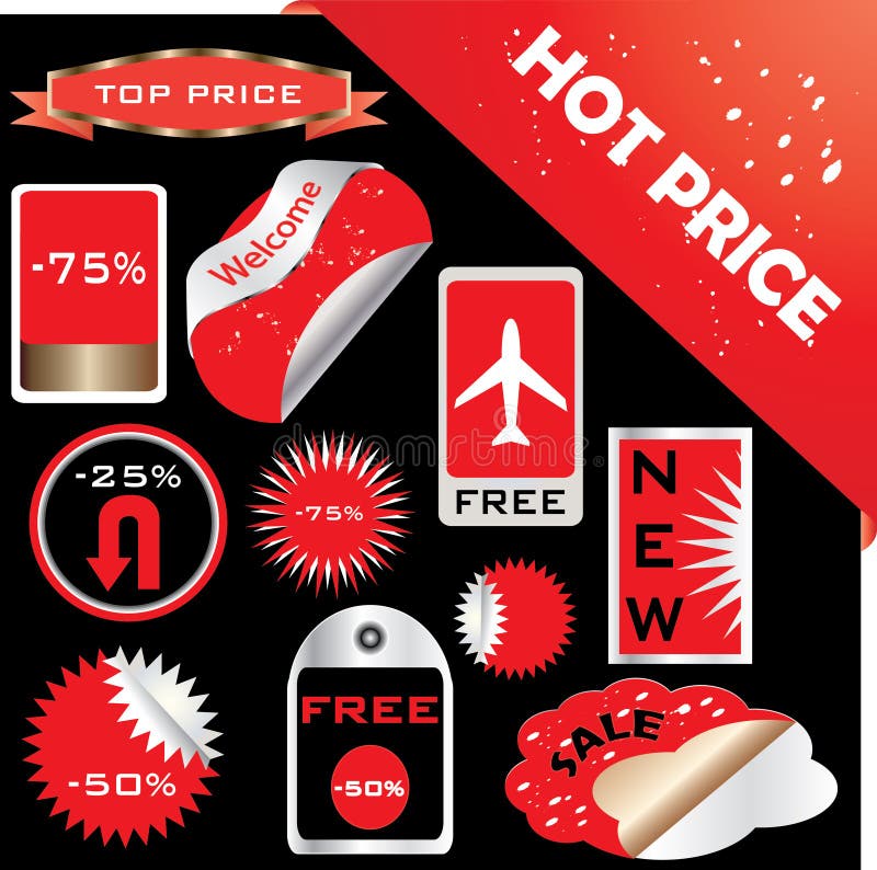 Set of Special Labels and Bubble, Vector Stock Vector - Illustration of ...