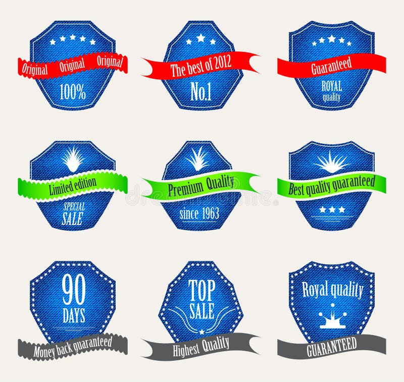 Special labels stock vector. Illustration of retro, denim - 25348345
