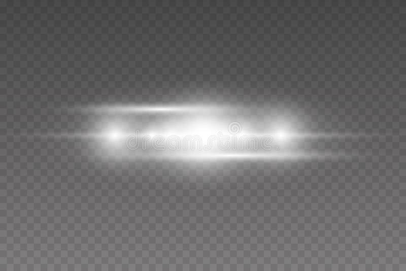 Glares Lines Effect. Horizontal Optical Lens Flare Light, Night ...
