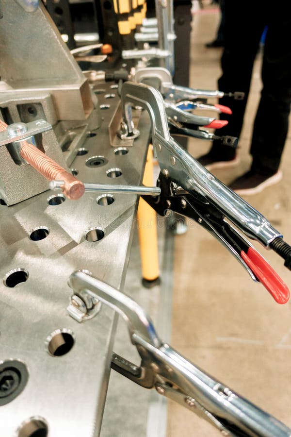 Special Locks for Welding Table Parts Stock Photo - Image of ...