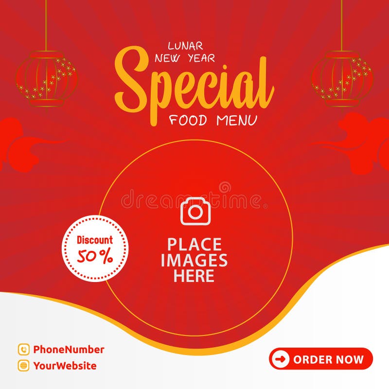 Special Lunar Food Menu Banner Design Template Promotion Stock ...
