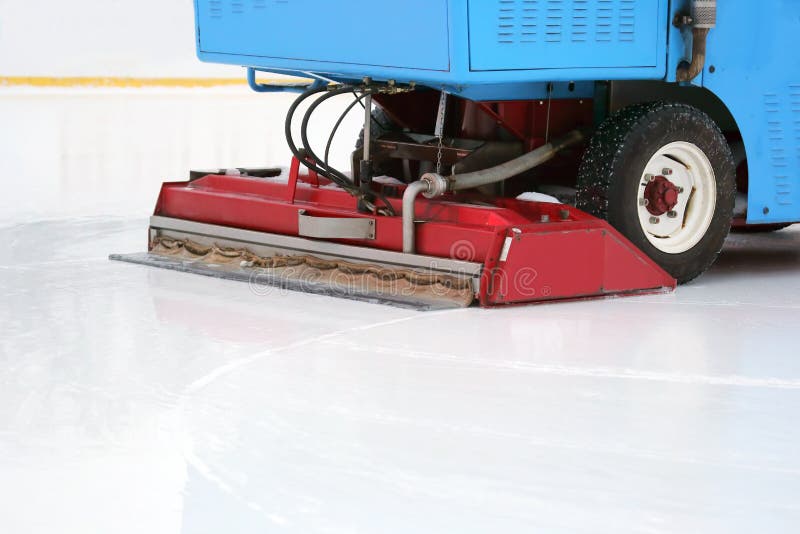 Special Machine Ice Harvester Cleans the Ice Rink Stock Photo - Image ...