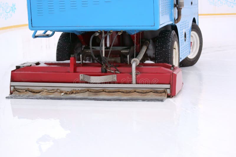 Special Machine Ice Harvester Cleans the Ice Rink Stock Photo - Image ...