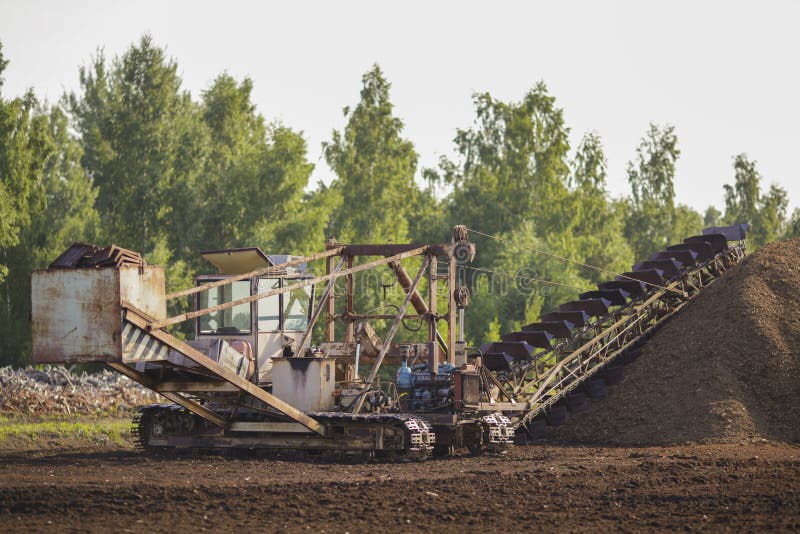Special Machine for Peat Extraction Stock Photo - Image of climate ...