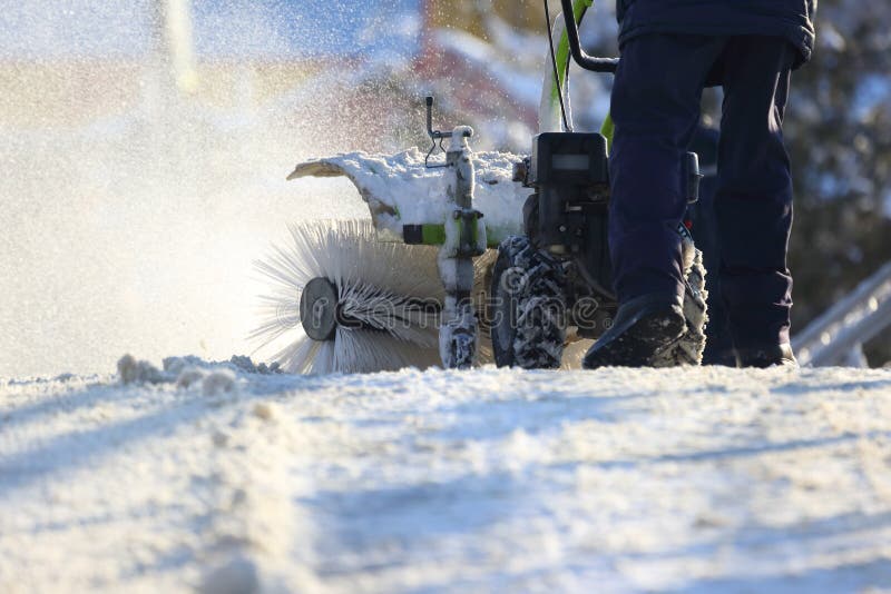 Special Machine for Snow Removal Cleans the Road Stock Photo - Image of ...