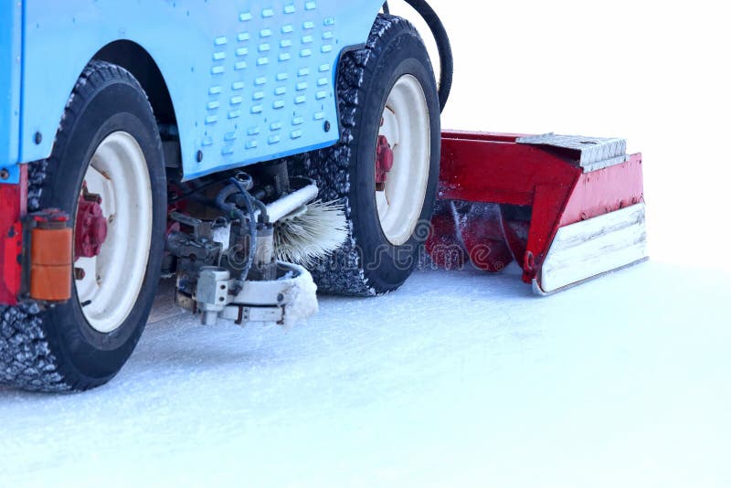 Special Machine To Clean the Ice at the Skating Rink Stock Photo ...