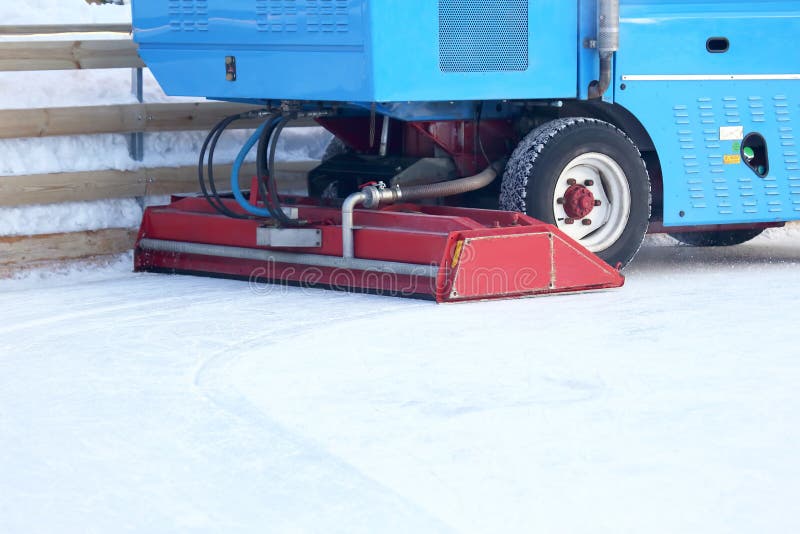 Special Machine To Clean the Ice at the Skating Rink Stock Photo ...