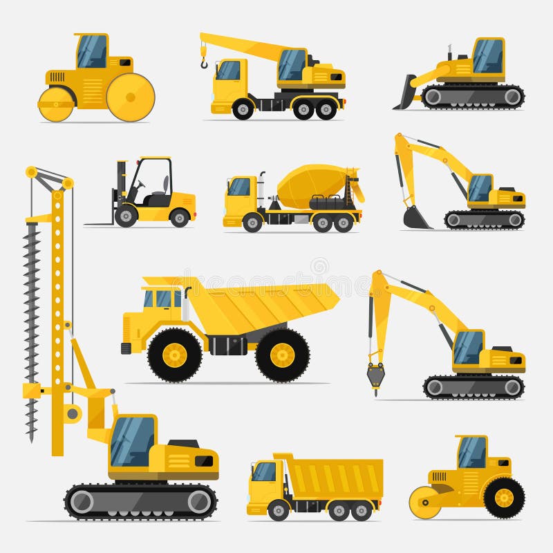 Special Machines for the Construction Work Vector Illustration Stock ...