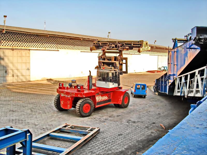 Special Machines - a Heavy Forklift with a Special Attachment Used for ...