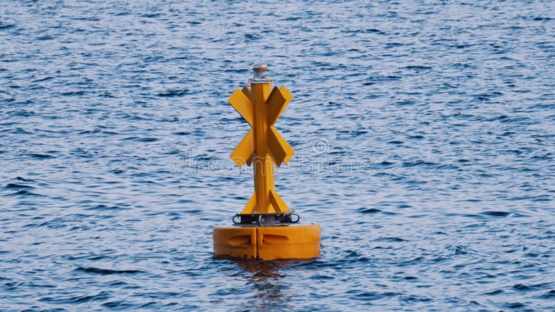 Special Marker Buoy Floating on the Surface of a C Stock Footage ...