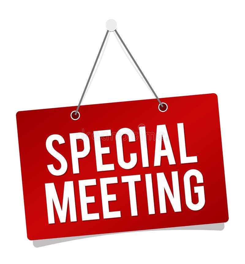 Special Meeting Hanging Sign. Vector Illustration Stock Vector ...