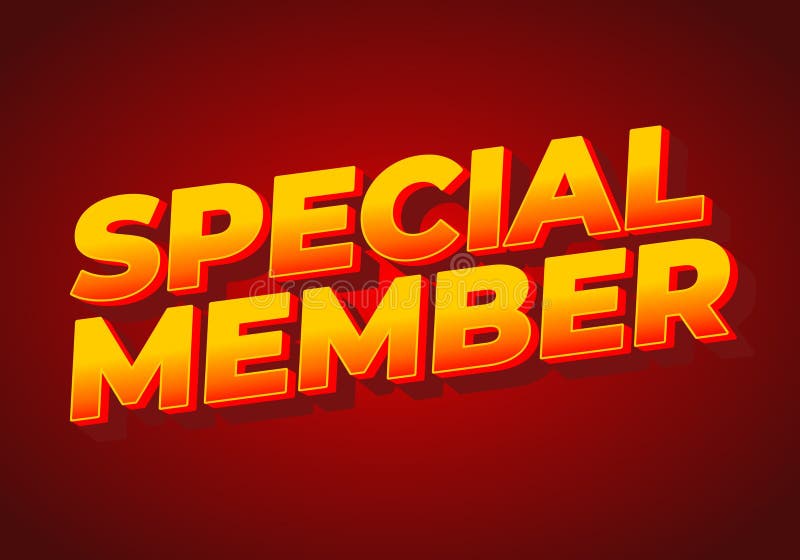Special Member. Text Effect in Modern Colors with 3D Effect Look Stock ...