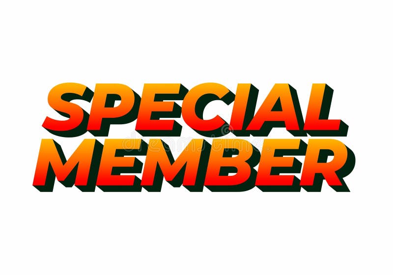 Special Member. Text Effect in Modern Colors with 3D Effect Look Stock ...