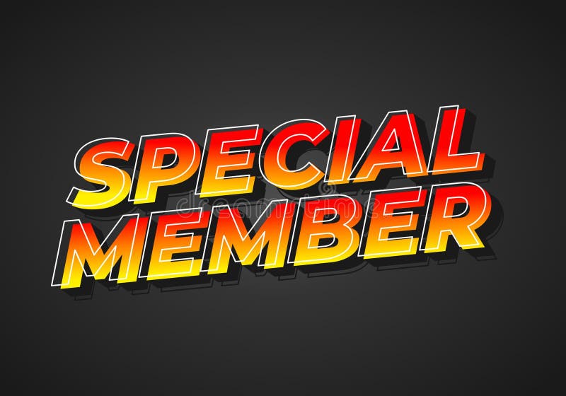 Special Member. Text Effect in Modern Colors with 3D Effect Look Stock ...